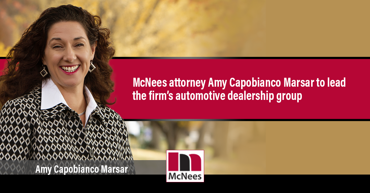 McNees attorney Amy Capobianco Marsar to lead the firm’s automotive ...